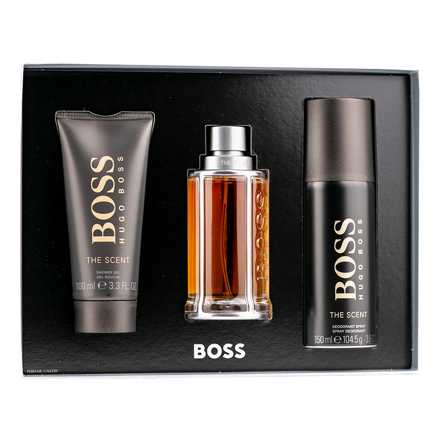 SET THE SCENT EDT 100ML + DESODORANTE 150ML + SHOWER GEL 100ML HUGO BO ...